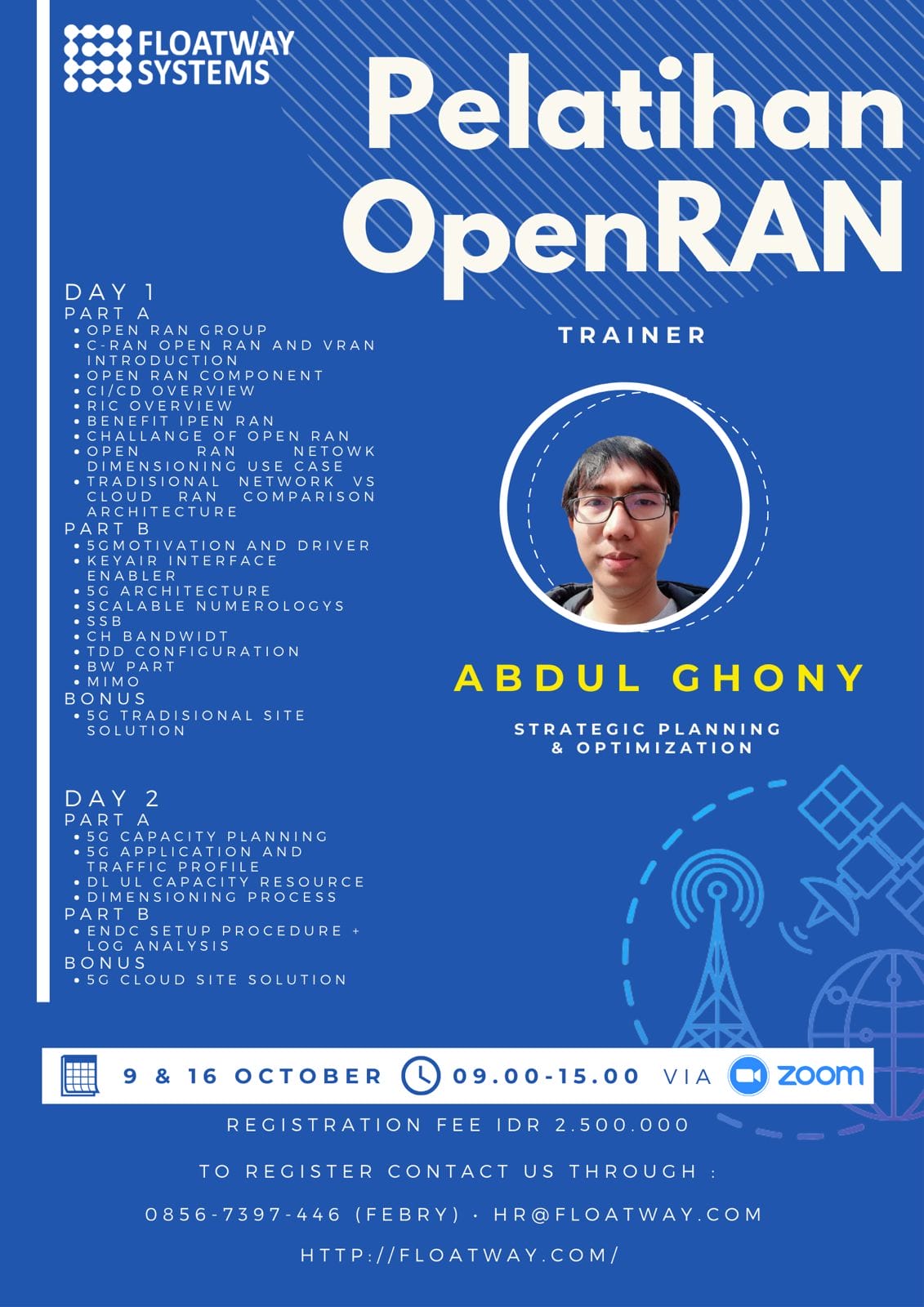 Training LABORATORIUM SELULER OPEN BTS & OPEN LTE (OPEN RAN) | Store PT. Floatway System